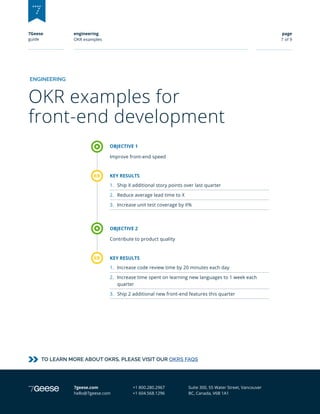 Software Engineering OKR Examples | PDF | Computer Software and ...