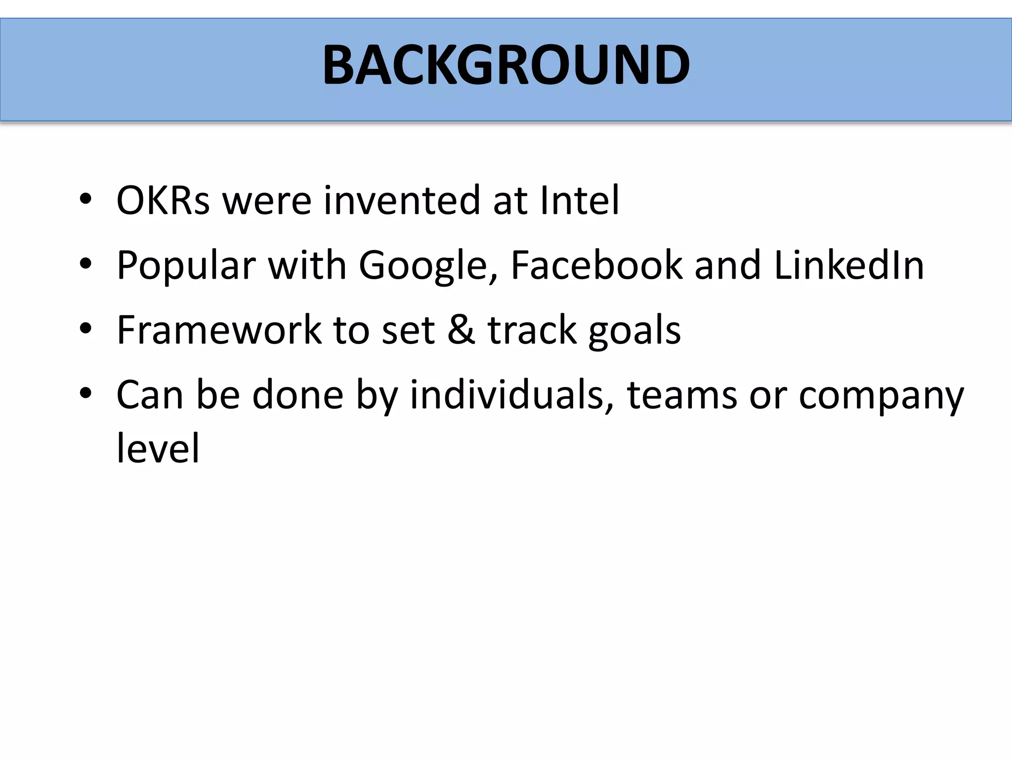 OKRs - a brief introduction | PPTX