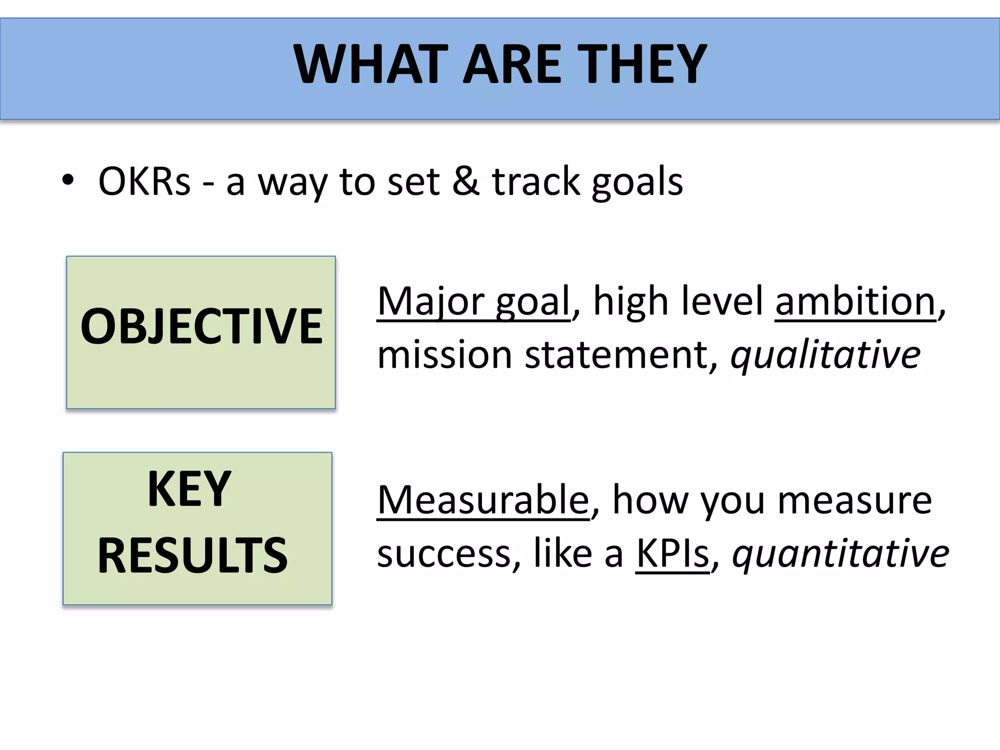 OKRs - a brief introduction | PPTX