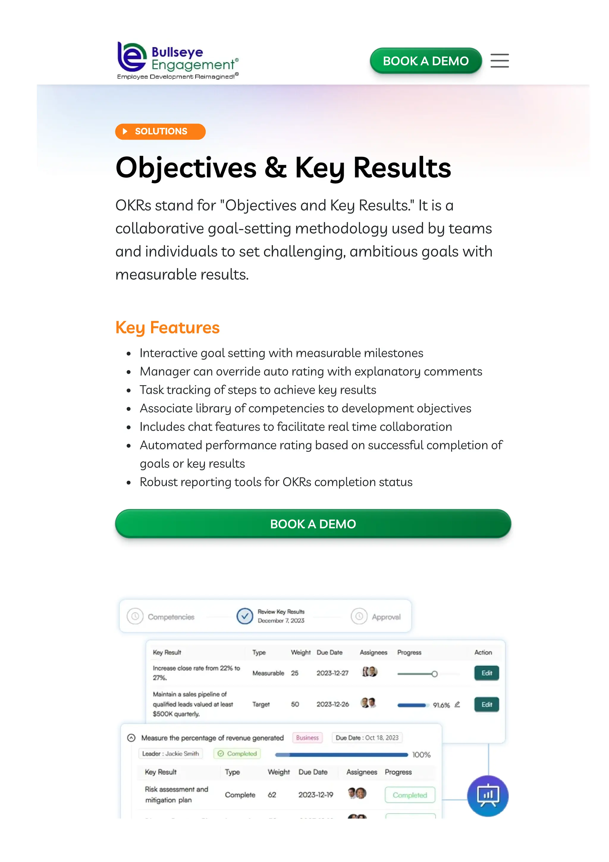 OKR solutions .bullseye Engagement | PDF