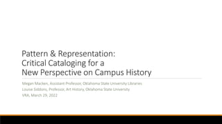Pattern and Representation: Critical Cataloging for a New Perspective ...