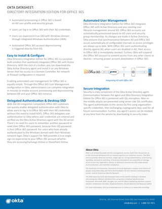 Okta Directory Integration for Microsoft Office365 - from Atidan | PDF