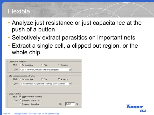 Parasitic Extraction Product from Tanner EDA | PPT