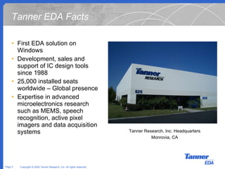 Parasitic Extraction Product from Tanner EDA | PPT