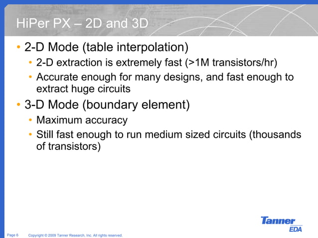 Parasitic Extraction Product from Tanner EDA | PPT