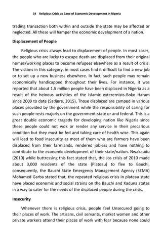 Religious Crisis as Bane of Economic Development in Nigeria | PDF