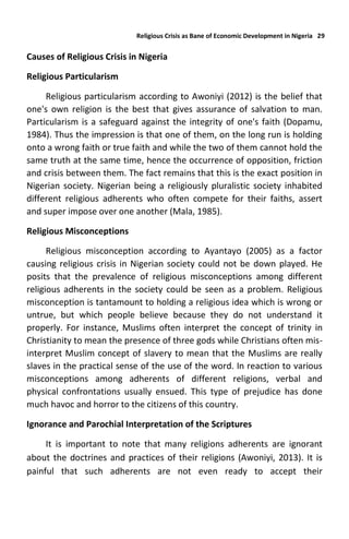 Religious Crisis as Bane of Economic Development in Nigeria | PDF
