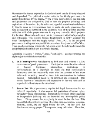 The Role of the Church towards Achieving Good Governance in Nigeria | PDF