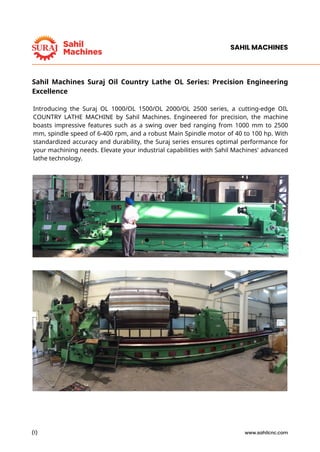 High-Performance Conventional Oil Country Lathes: Sahil Machines’ OL ...