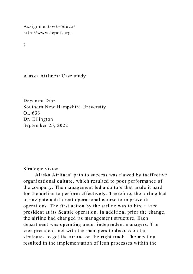 OL 663 Milestone Three Guideline | DOCX | Aviation Industry | Industries