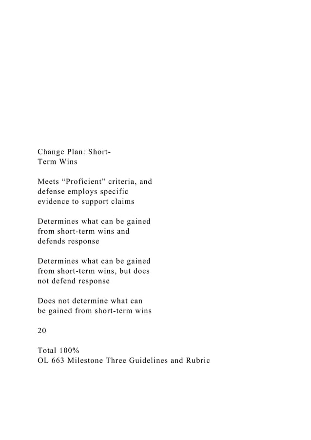 OL 663 Milestone Three Guideline | DOCX | Aviation Industry | Industries