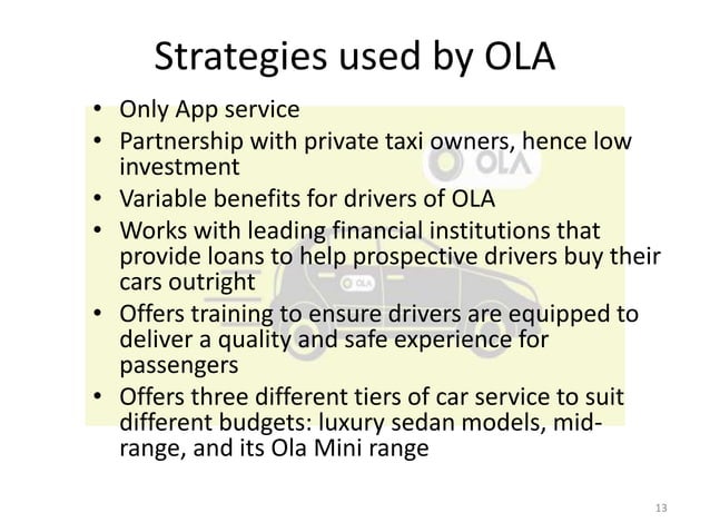 Ola | PPTX | Business | Business and Finance