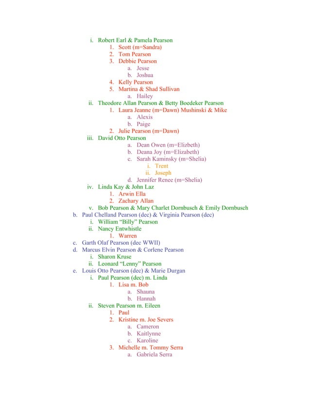 Olaf and jo hannah pearson family tree | PDF