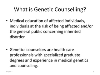 genetic counselling by OLAGBAYE B.ABEL