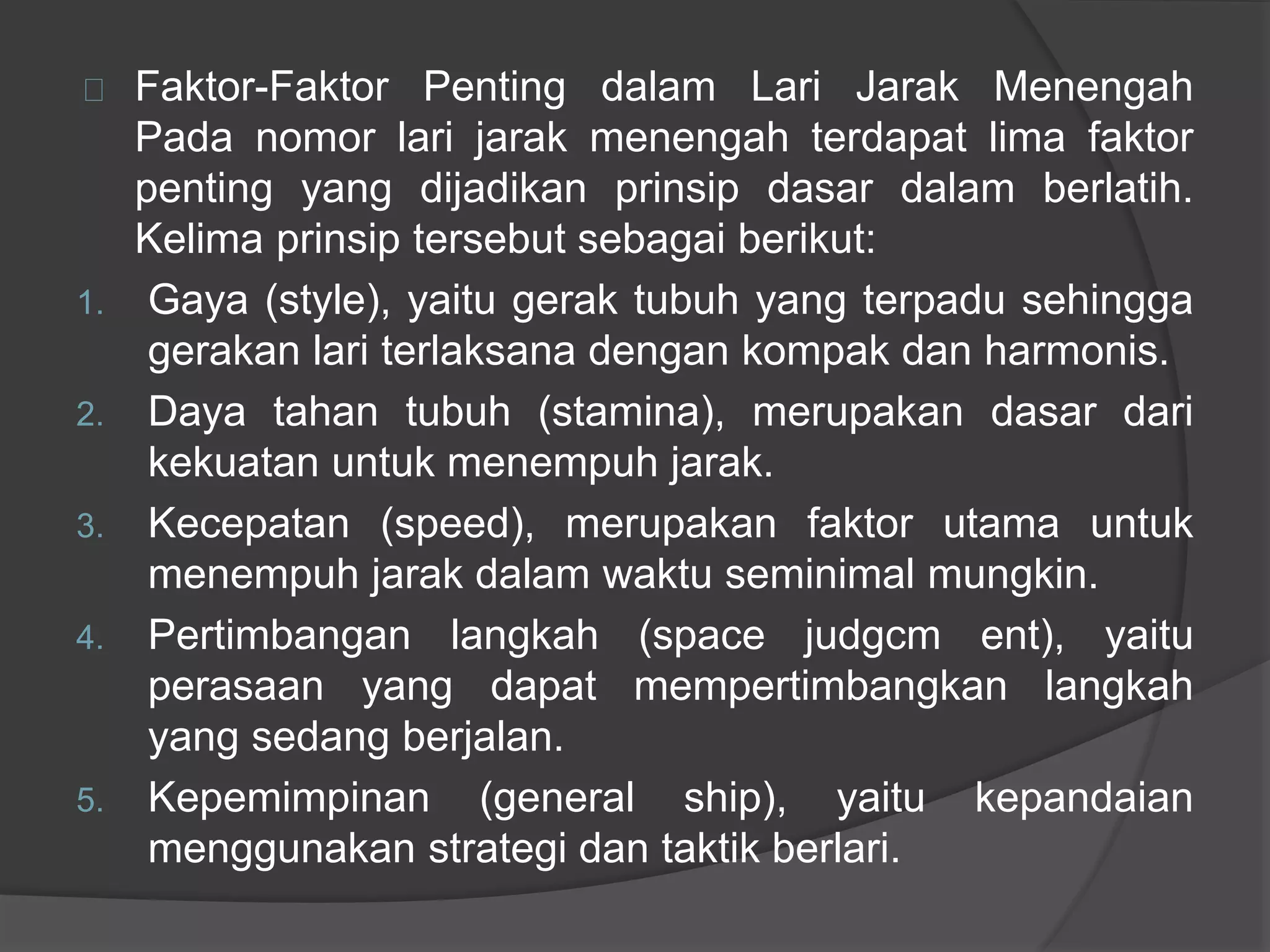 Olahraga Lari Jarak Menengah | PPTX