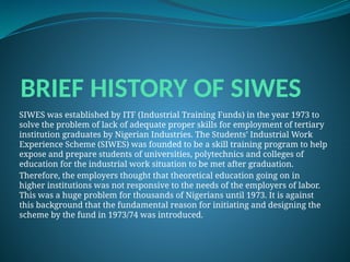SIWES SLIDE industrial wk Presentations | PPTX