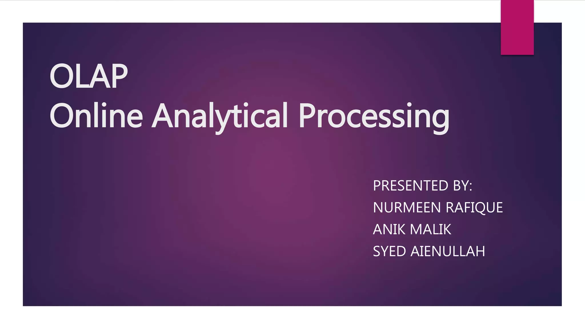 Online analytical processing | PPTX