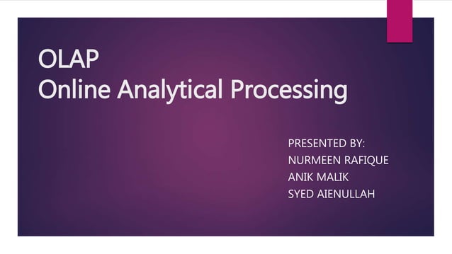 Online analytical processing | PPTX | Databases | Computer Software and ...