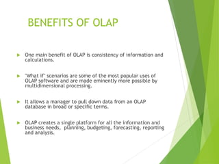 Olap, expert system, data visualisation | PPT