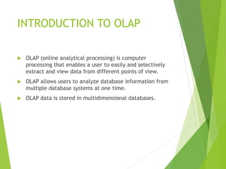 Olap, expert system, data visualisation | PPT