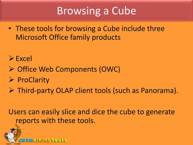 MS SQL SERVER: Olap cubes and data mining | PPT