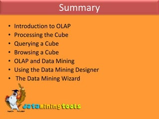 MS SQL SERVER: Olap cubes and data mining | PPTX