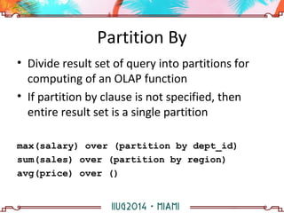 Olap Functions Suport in Informix | PPT | Databases | Computer Software and Applications