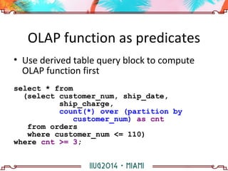 Olap Functions Suport in Informix | PPT | Databases | Computer Software and Applications