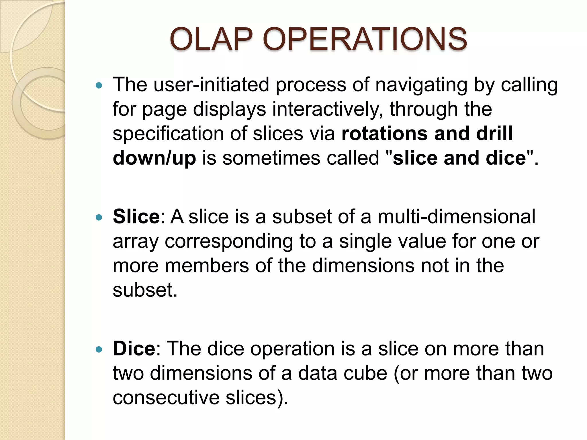 OLAP & DATA WAREHOUSE | PPTX