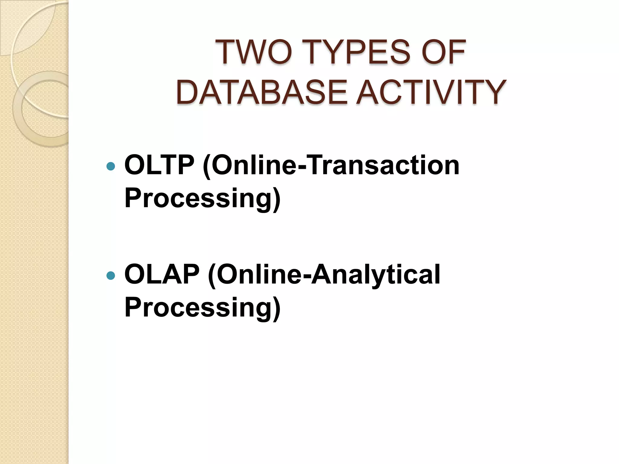 OLAP & DATA WAREHOUSE | PPTX