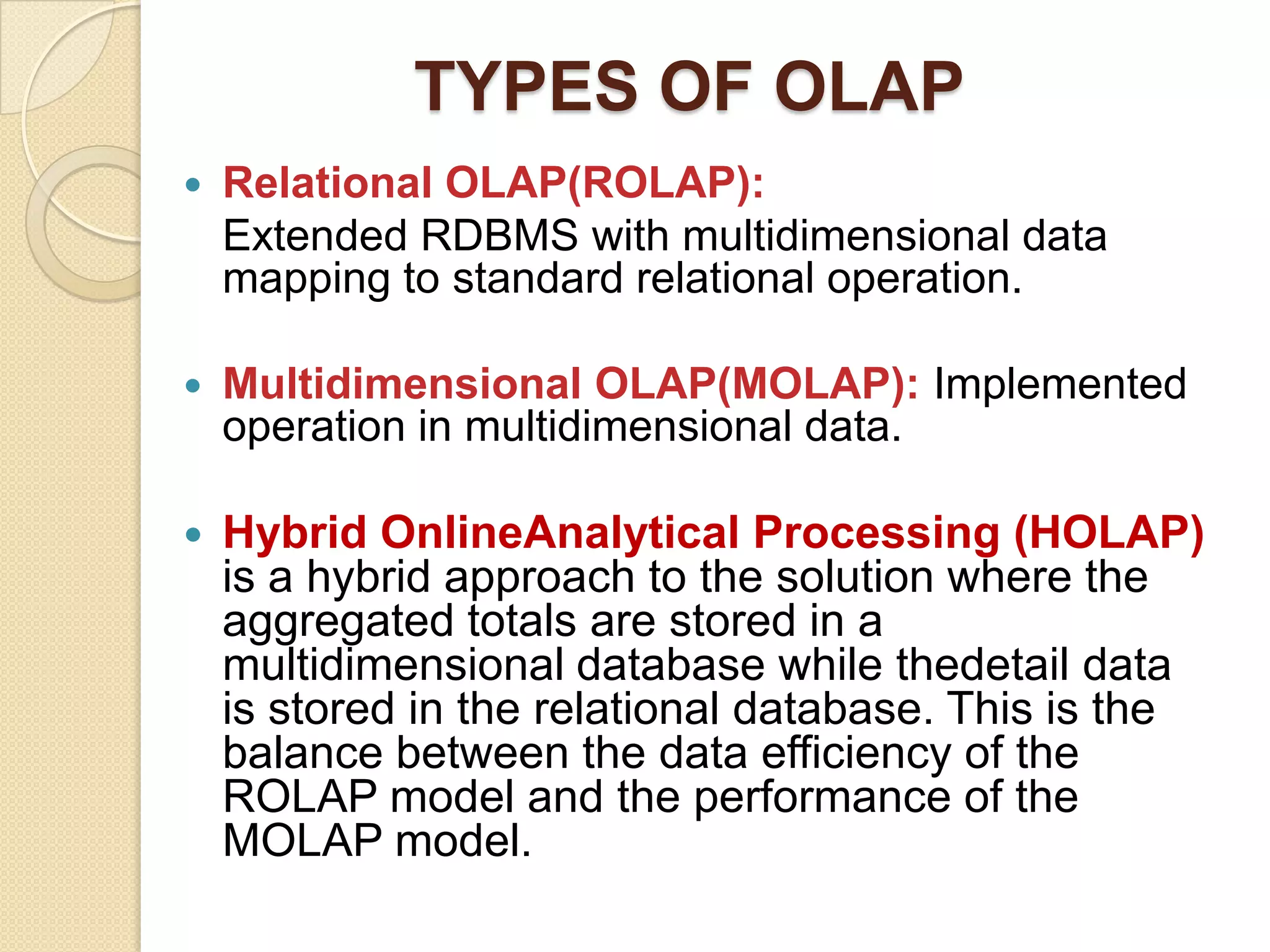 OLAP & DATA WAREHOUSE | PPTX