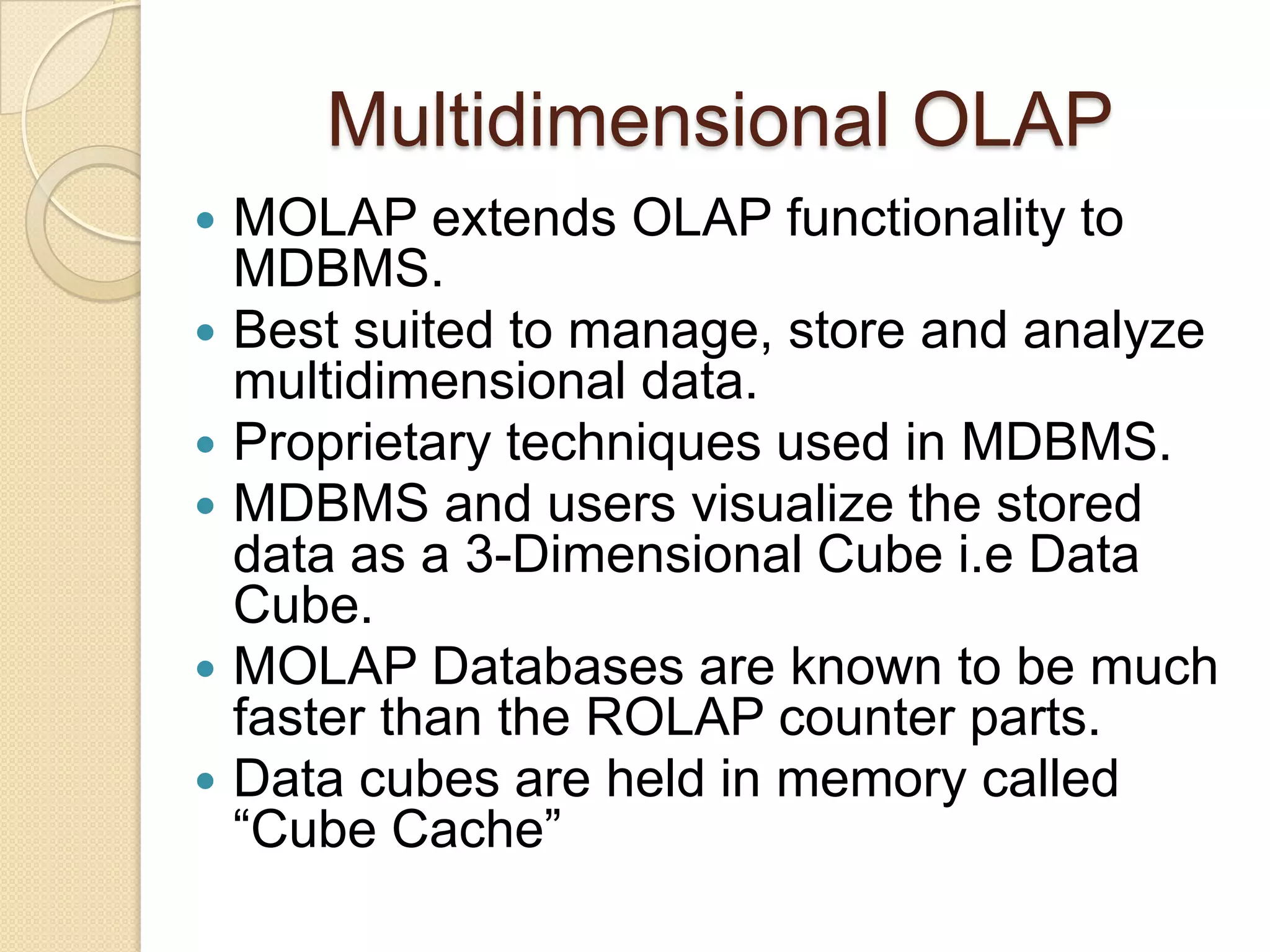 OLAP & DATA WAREHOUSE | PPTX