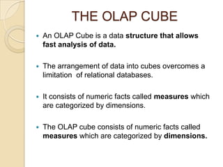 OLAP & DATA WAREHOUSE | PPTX