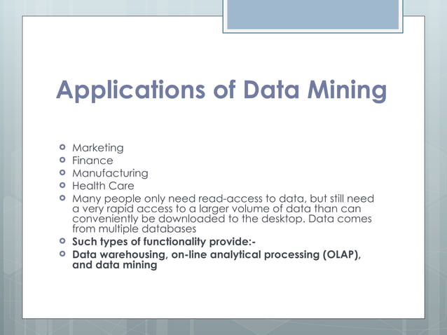 Olap, oltp and data mining | PPT | Databases | Computer Software and Applications