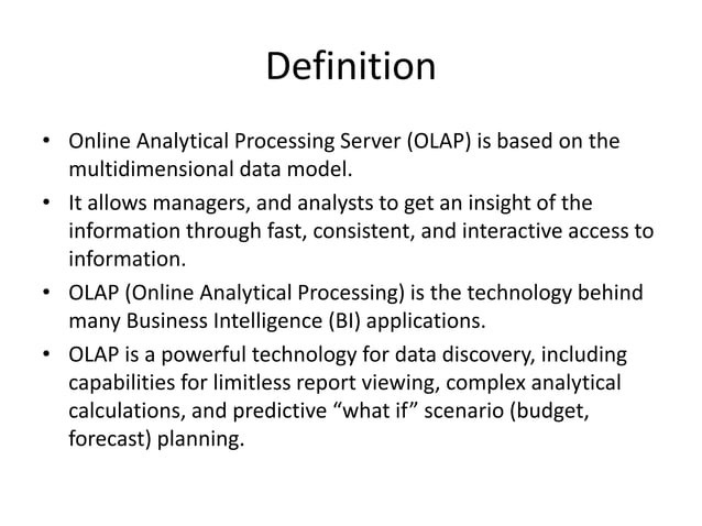 OLAP operations | PPTX