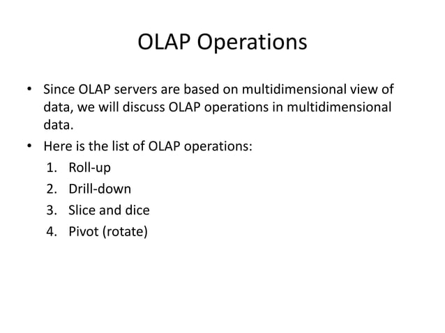 OLAP operations | PPTX