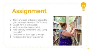 Library Instruction for First Year Students | PPTX