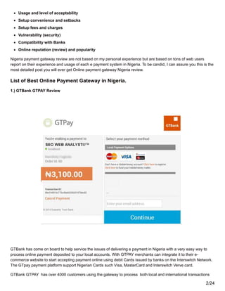 online payment gateway in nigeria | PDF
