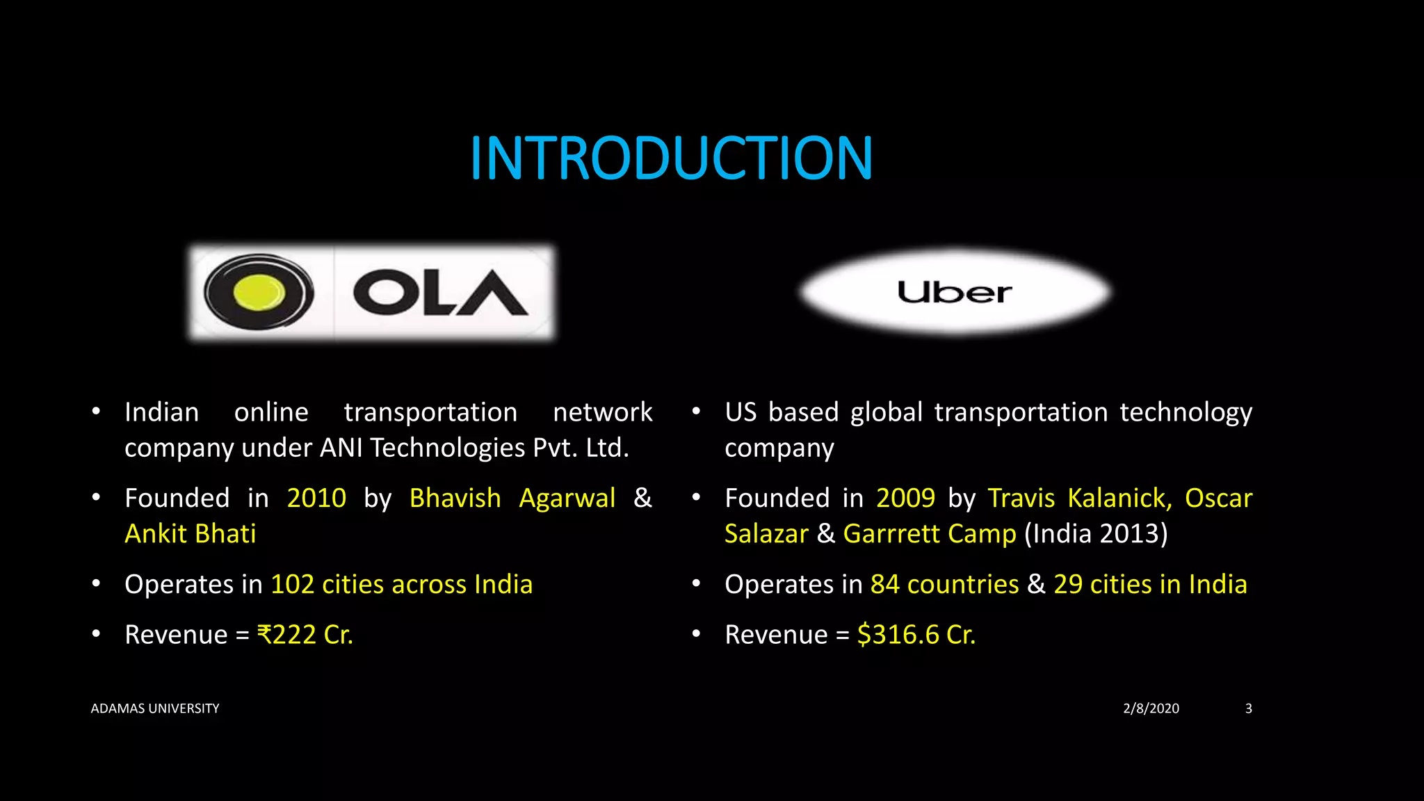 Ola vs uber ppt | PPTX | Automotive Industry | Industries