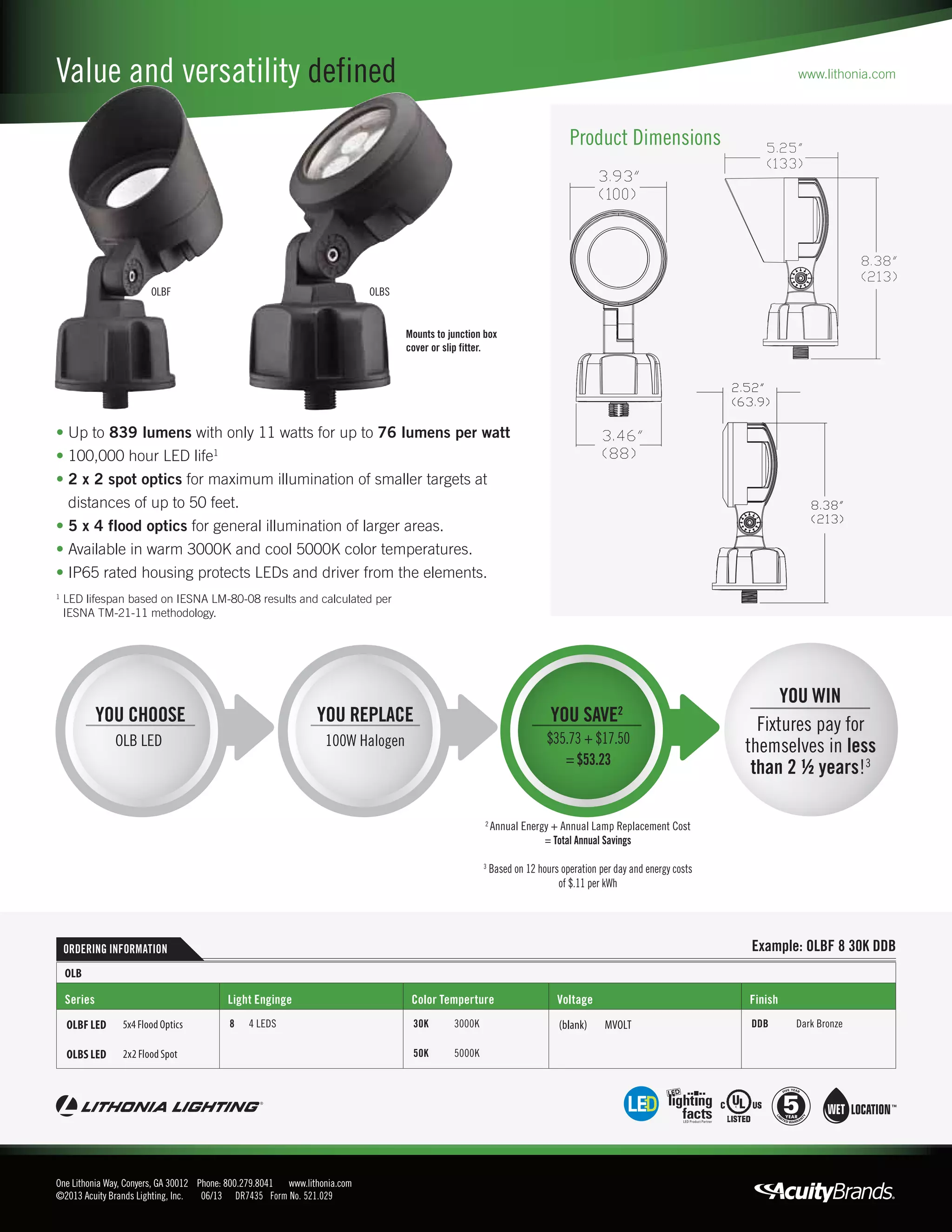 NEW Lithonia OLB LED Floodlight | PDF