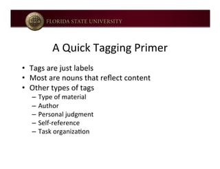 Effective Tagging Practices for Online Learning Environments ...