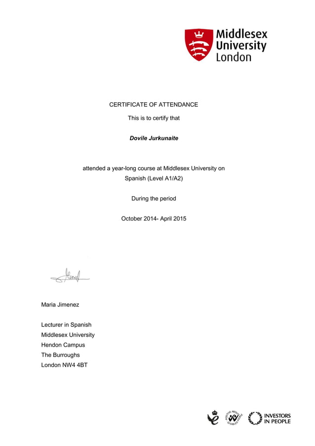 Spanish level A1/A2 certificate | PDF