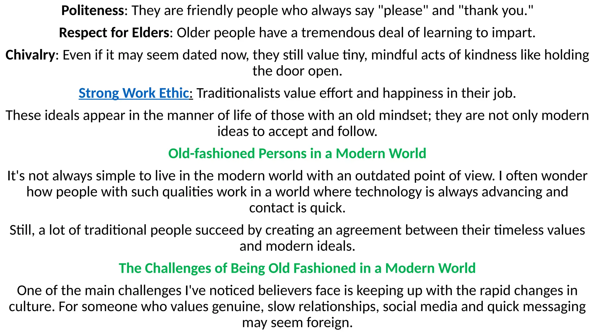 old - fashioned - in - a - modern - world | PPTX