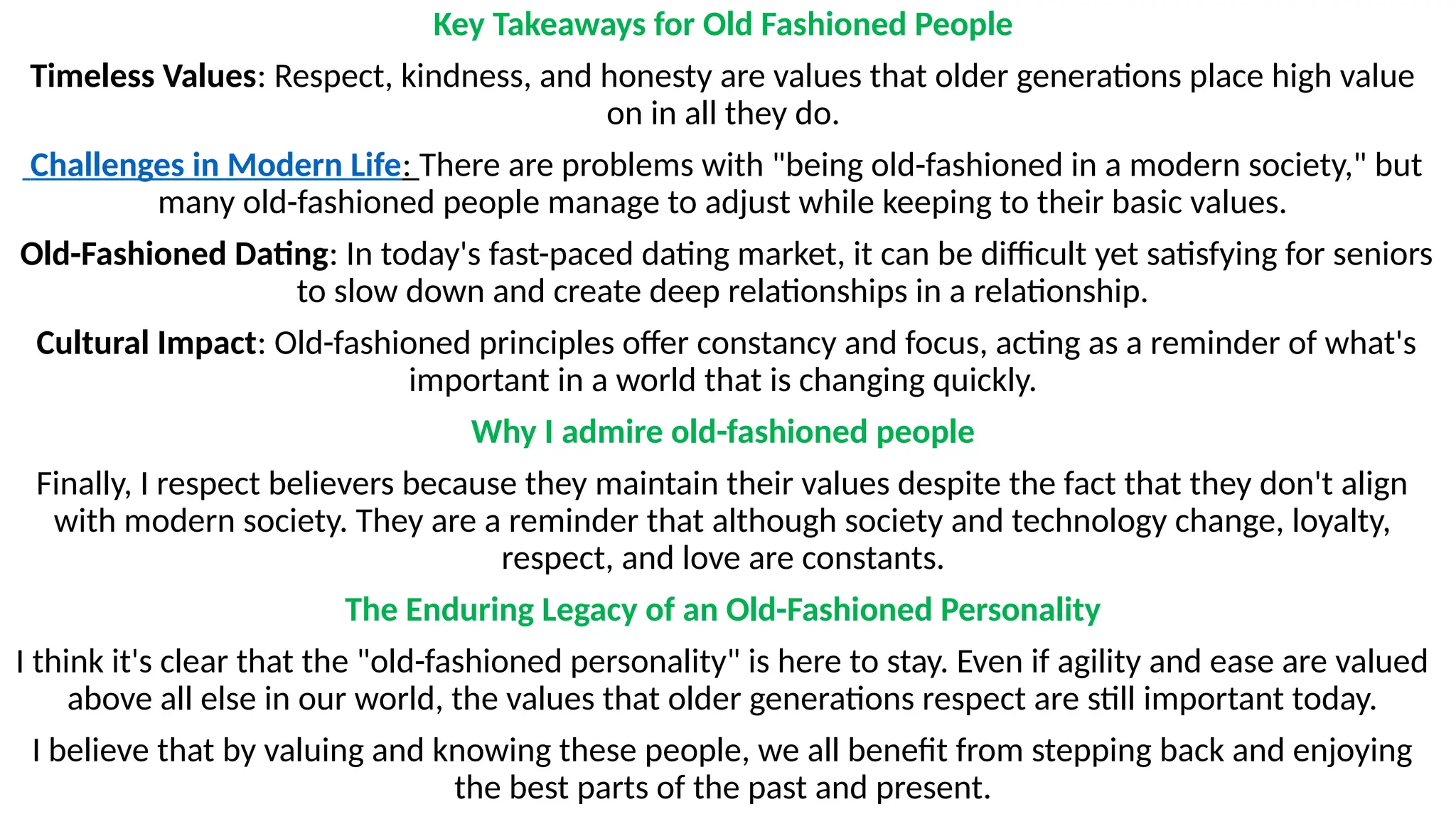 old - fashioned - in - a - modern - world | PPTX