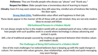 old - fashioned - in - a - modern - world | PPTX