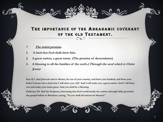 Old Testament The Abrahamic And Mosaic Covenants | PPTX
