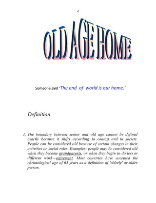 Old age home | DOCX