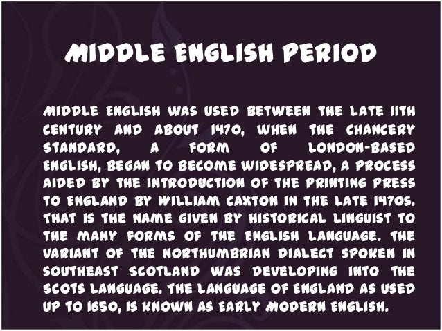 Old and middle english