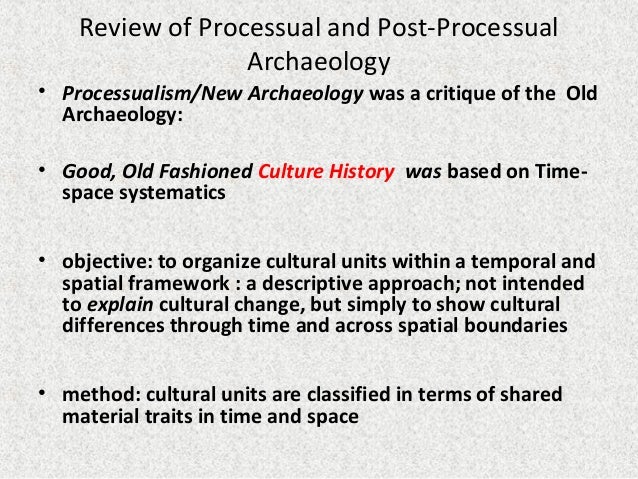 Old archaeology, processual archaeology and post processual archaelogy