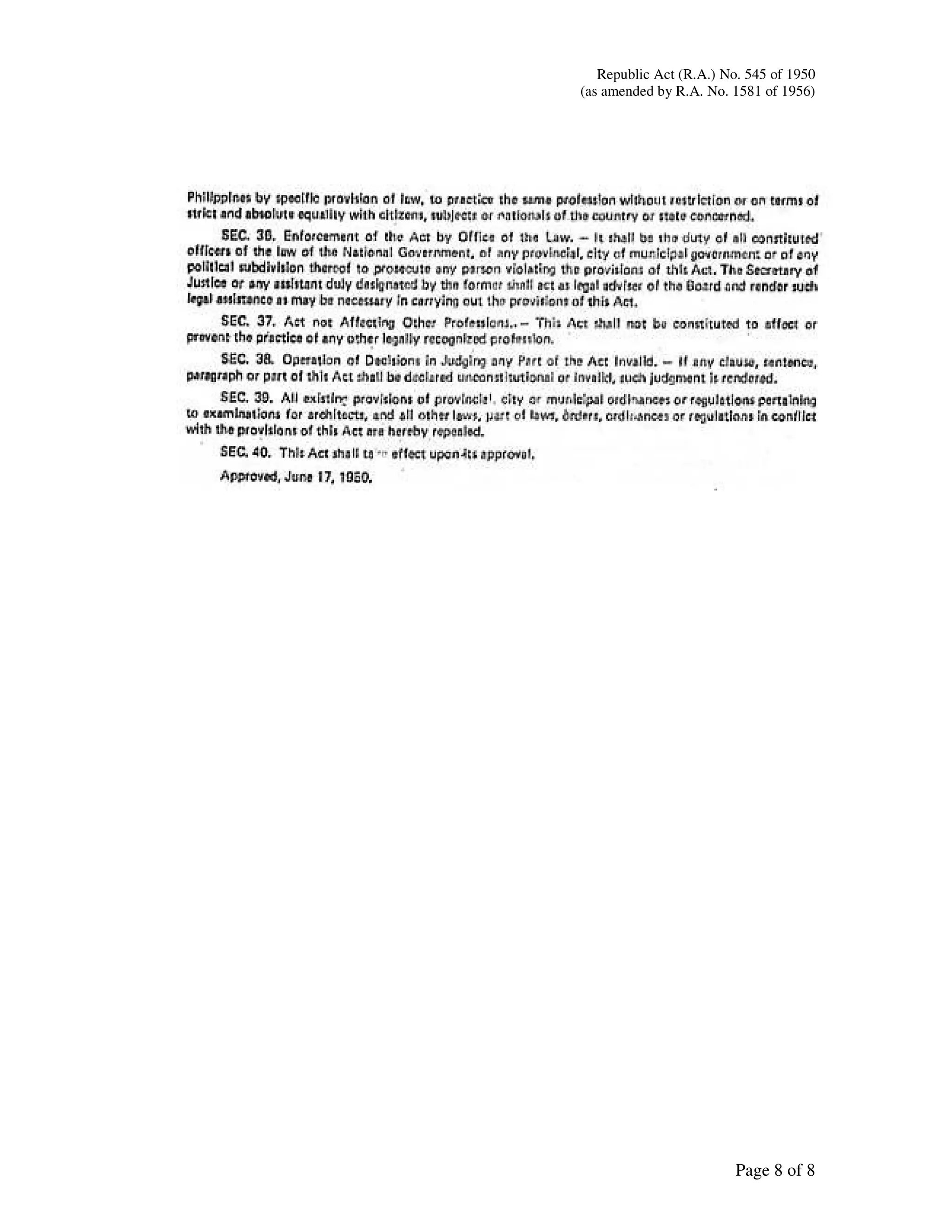 Old architecture law ra 1581 545[1] | PDF